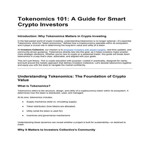 Tokenomics 101_ A Guide for Smart Crypto Investors.docx