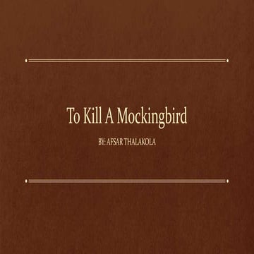 To Kill A Mockingbird Theme, Motifs, Symbols | PPT