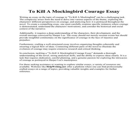 To Kill A Mockingbird Courage Essay | PDF