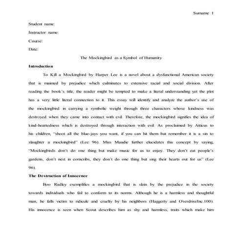 To kill a mockingbird essay questions | DOCX