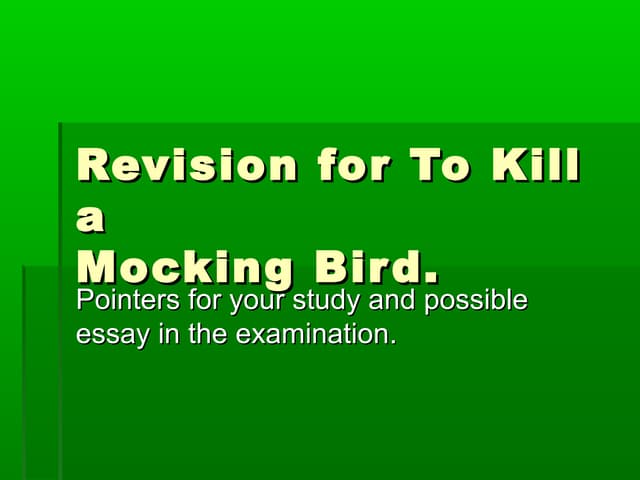 To kill a mockingbird | PPT