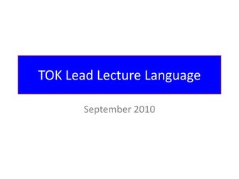 Tok defending language | PPT