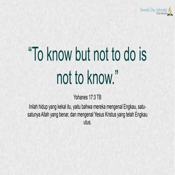 To know but not to do is not to know_Chris Pasuhuk | PPT