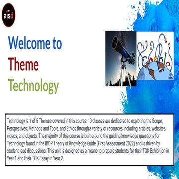 TOK_ Theme Technology 2023-2025 FOR IB STUDENTS | PDF