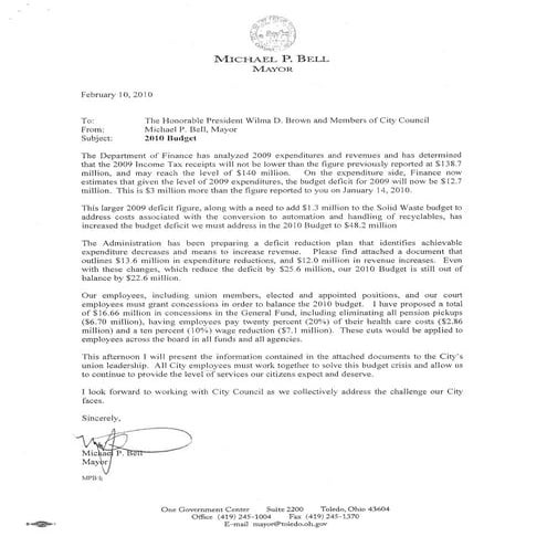 Toledo Budget Forecast Update | PDF