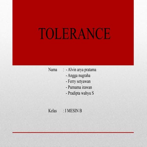 Tolerance . | PPTX