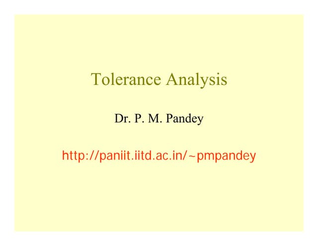 tolerance stack up analysis | PPTX