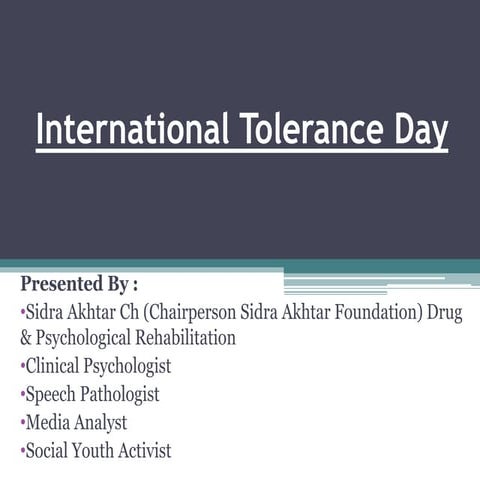 Tolerance Day | PPT