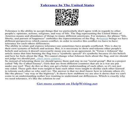 Tolerance Essay | PDF | Education
