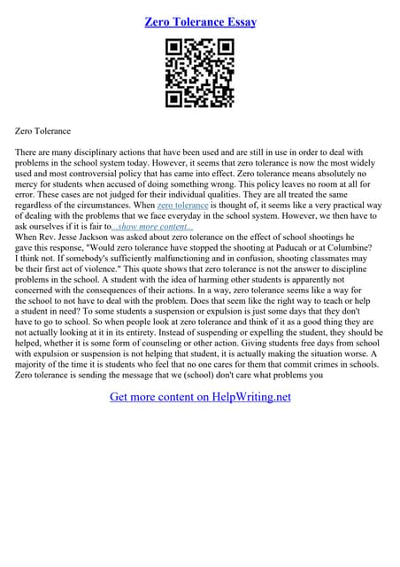 Zero tolerance | PPTX