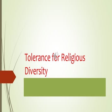 Tolerance for religious diversity | PPTX