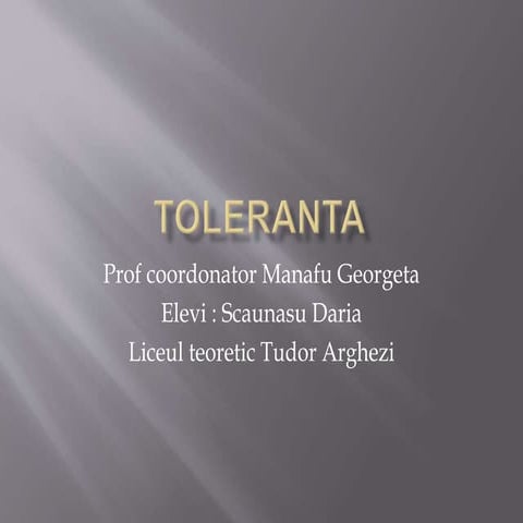Toleranta | PPTX