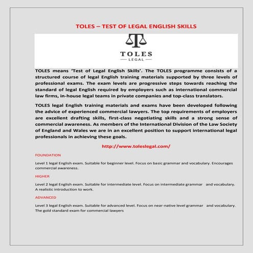 TEST OF LEGAL ENGLISH SKILLS | PDF