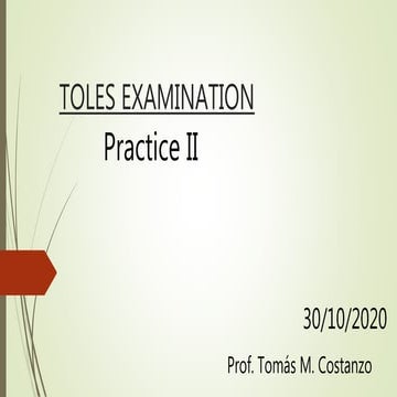 Toles examination practice II | PPT