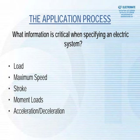 Tolomatic presentation understanding the application process | PDF | Technology & Computing