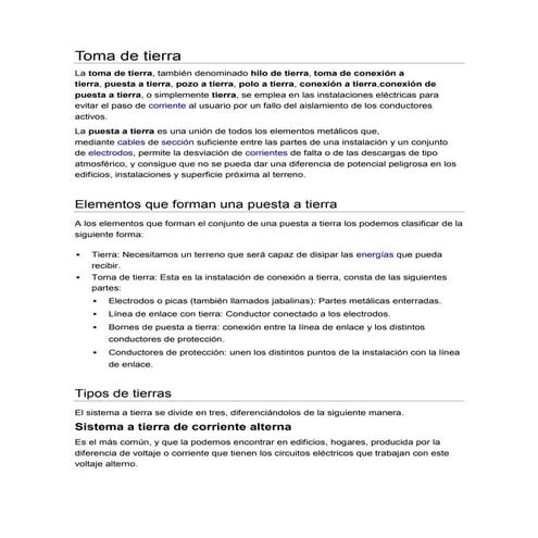 Diagrama de un sistema puesta tierra | DOCX