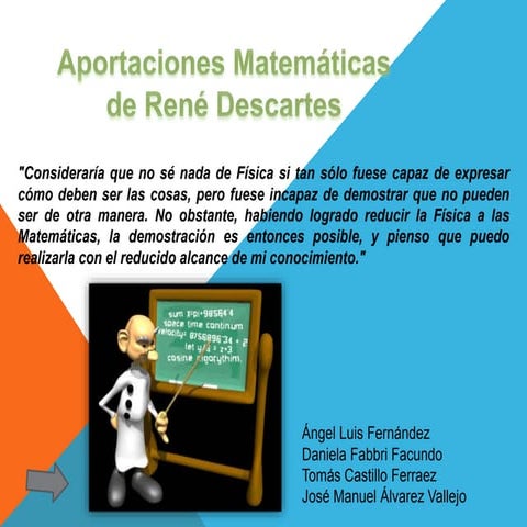 Aportaciones de Descartes a las matemáticas | PPTX