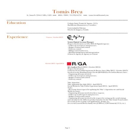 Tomás Brea CV | PDF
