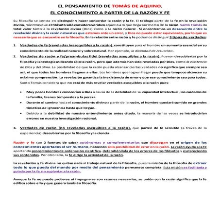 SANTO TOMAS DE AQUINO exposición académica | PDF