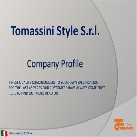 Tomassini Style - Company Profile - English | PDF