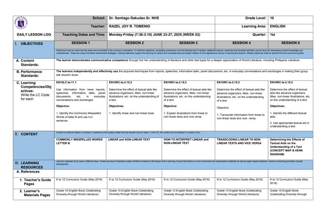 Lesson Plan for English 7-Linear & non-linear text.docx