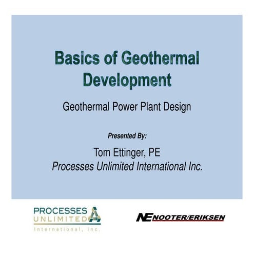 Geothermal Power Plant Design | PDF