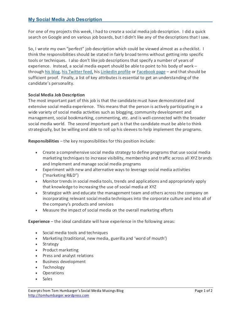 Social Media Job Description social-media-job-description