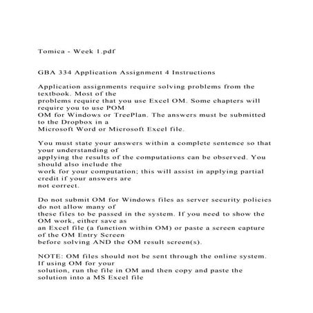 Tomica - Week 1.pdfGBA 334 Application Assignment 4 Instru.docx