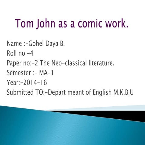 Tom john as a comic work | PPSX