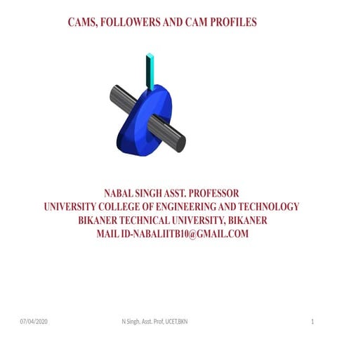 4.1 CLASSIICATION OF CAM AND FOLLOWER | PPTX
