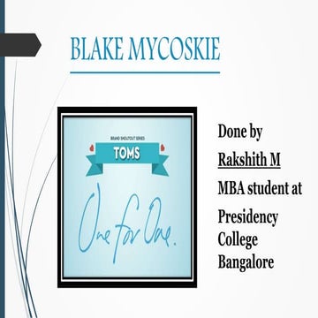 Toms company presentation, slide share | PPTX