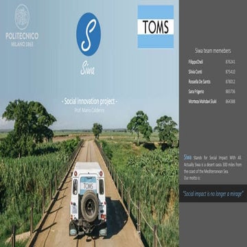 Toms Shoes - Social innovation project | PPTX
