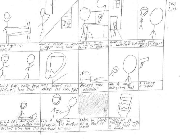 Tom's storyboard