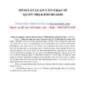 Tóm tắt luận văn thạc sĩ quản trị kinh doanh | PDF