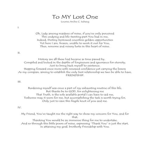To my lost one | PDF