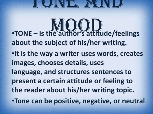 Tone and mood ppt | PPTX