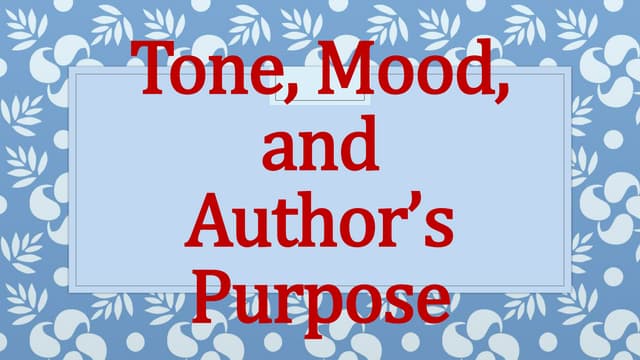 Grade 6 Mood and Tone powerpoint presentation | PPTX