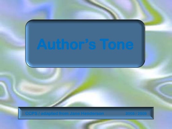 Tone and mood ppt | PPT