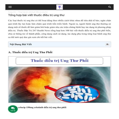 tong hop bai viet thuoc dieu tri ung thu | PDF
