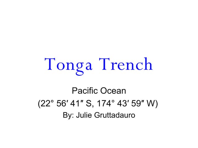 Tonga trench south pacific