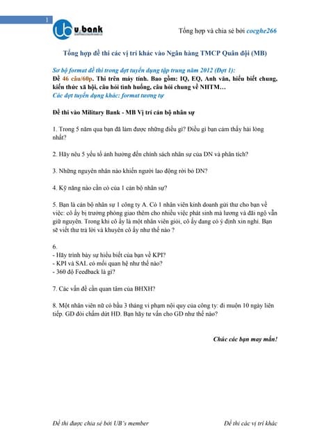 Dap an-mon-quan-tri-ngan-hang-thuong-mai | PDF