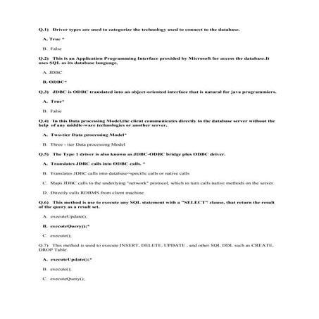Quiz Test Jdbc Pdf
