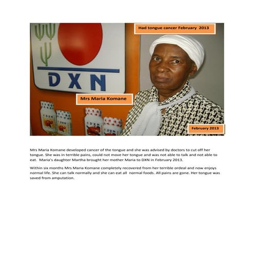 Tongue cancer - Mrs Maria Komane- Now freed from tongue cancer | DOC ...