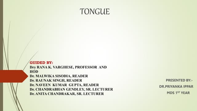 Development of tongue | PPTX