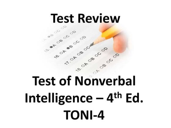 SFBT ASSESSMENT FOR INTELLIGENCE AND VISUO MOTOR FUNCTION | PPT