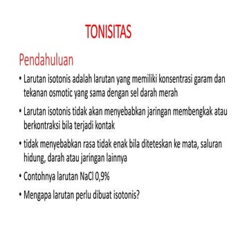 Penetapan tonisitas sediaan farmasi steril | PDF