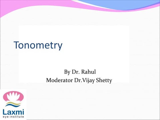 Tonometry ppt | PPTX