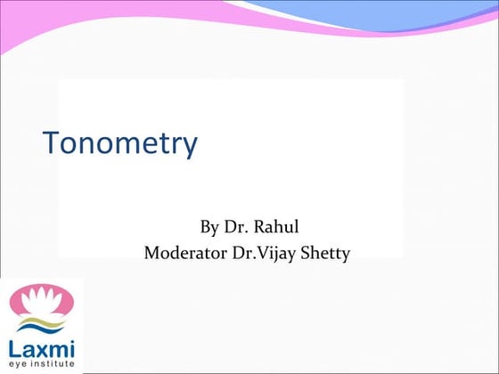 Tonometry ppt | PPT