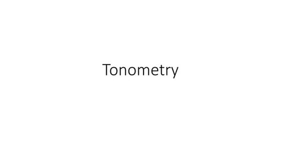 Tonometry ppt | PPTX