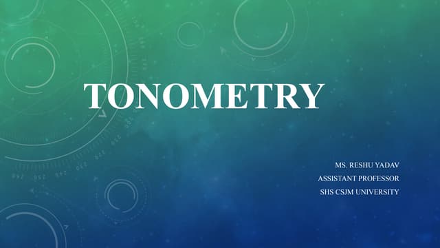 Tonometry ppt | PPTX